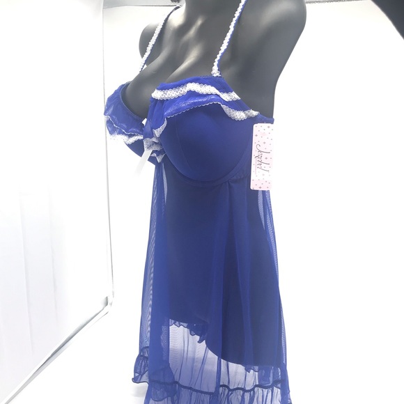 Jezebel | Intimates & Sleepwear | Royal Blue Teddy Lingerie Set | Poshmark